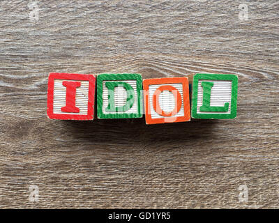 IDOL word written with wood block letter toys Stock Photo: 310468217 ...