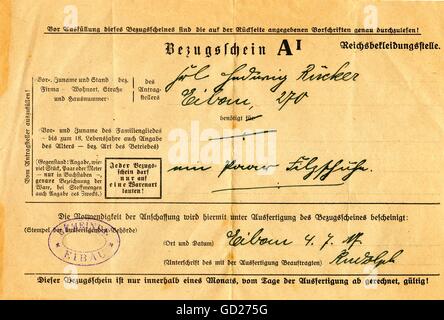 German ration card WWI Stock Photo - Alamy