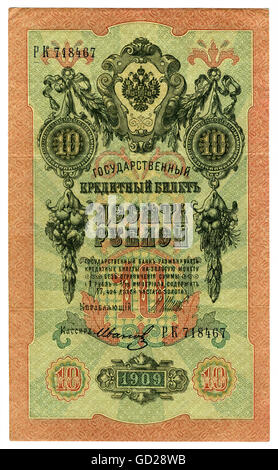 10 Rubles banknote, Russia, 1909 Stock Photo - Alamy