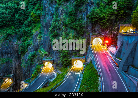San Boldo pass, mountain road in Veneto, Italy, between Treviso and ...