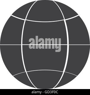 earth globe with latitudes and meridians and arrow icon Stock Vector ...