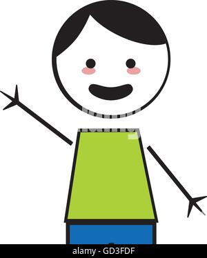 happy boy with open arms icon stick figure Stock Vector Image & Art - Alamy