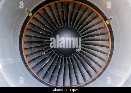 Air compressor turbine blades of an airplane turbojet jet engine. (DEEP ...