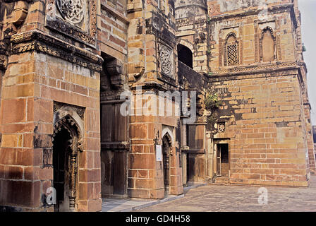 Atala mosque at Jaunpur, Uttar Pradesh. Coloured etching by William ...