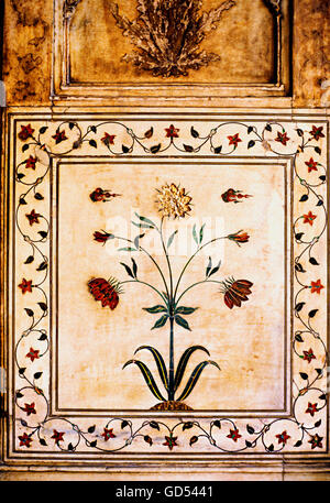 Marble Inlay Detail at the Diwan I Khas in the Red Fort in Delhi India ...