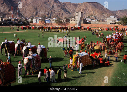 Elephant decoration, Elephants Festival, Chaugan Stadium, Jaipur ...