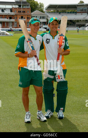 South African batsman Boeta Dippenaar, left, is dismissed for 31 runs ...