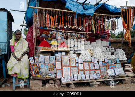 A shop at Banashankari Temple near Badami, Karnataka, South India ...