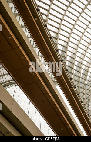 Atrium with glass ceiling in modern art museum by Oldrich Tyl and Josef ...