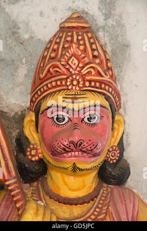 Lord Hanuman statue, wall relief, India, old vintage 1900s picture ...
