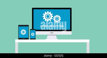 Cross-platform operating system abstract concept vector illustration ...