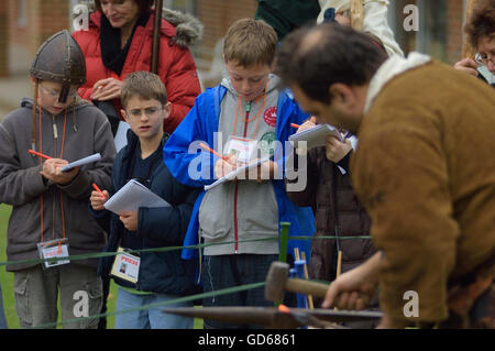 Primary school children at a history workshop England. UK Stock Photo ...