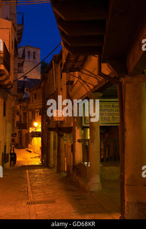 Street in Sepulveda town in Province of Segovia, Castile and Leon ...