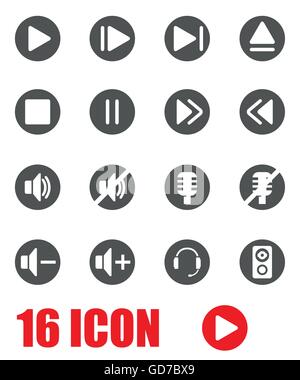 volume, sound icon symbol. Set of five colorful, stylish buttons on ...