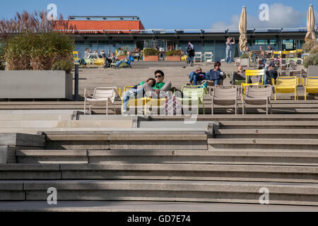 Rooftop Cafe Terrace, Nemo Science Museum; Amsterdam; Holland Stock ...