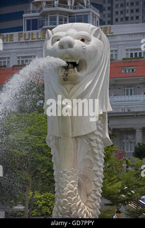 The Merlion (Malay: Singa-Laut) is an icon of Singapore depicted as a ...