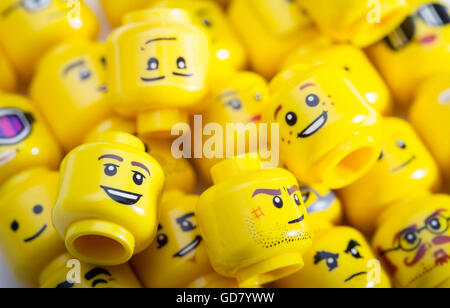 A selection of Lego Mini figure heads Stock Photo - Alamy