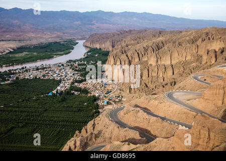 Jingtai County, Gansu province Longwan Village Road in China Stock ...