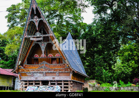 Traditional Batak house, in Indonesian called Rumah Bolon or Jabu, are ...