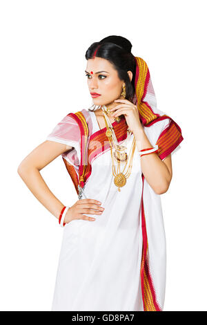 Bengali woman standing with her hand on chin Stock Photo - Alamy