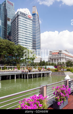 CBD buildings from Clifford Square, Marina Bay, Central Area, Singapore ...