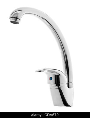 Metallic faucet isolated on white Stock Photo - Alamy