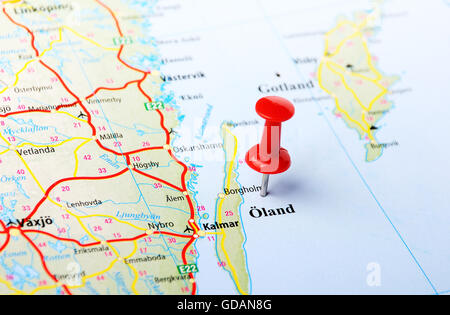 Map of Öland Stock Photo - Alamy