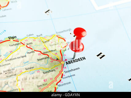 Road Map of Aberdeen, Scotland Stock Photo: 126292581 - Alamy