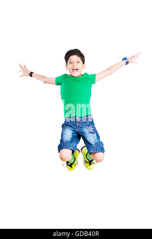 1 indian kid boy Jumping shouting fun Stock Photo - Alamy