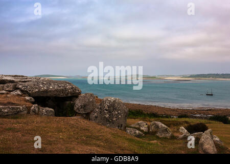 Bants Carn, Bronze Age tomb a late neolithic entrance grave, above ...