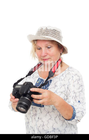 Photo of cheerful positive lady hold use telephone toothy smile empty ...