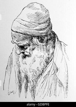 people, men, typical Jew from Jerusalem, circa 30 AD, half length ...