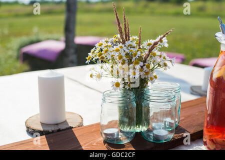 Beautiful table set for some festive event, party or wedding reception ...