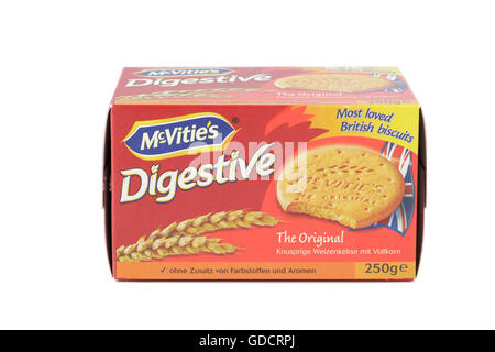 Sweet German biscuits with packet, white background,y Stock Photo - Alamy