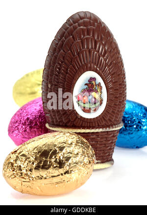 Chocolate for Easter against White Background Stock Photo - Alamy