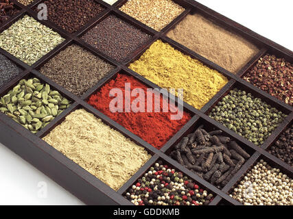 Box with many Spices Stock Photo - Alamy