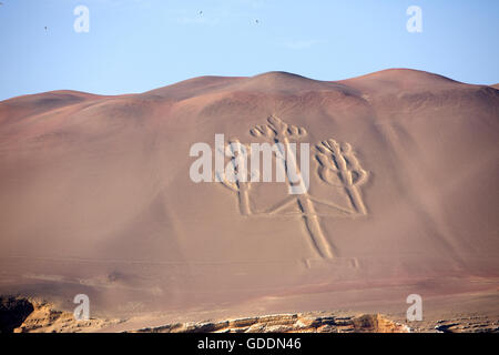 Candelabra Geoglyph in Paracas, Peru Stock Photo - Alamy