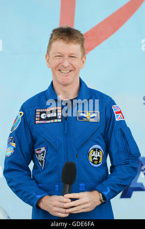 British astronaut Tim Peake with the European Space Agency operates the ...
