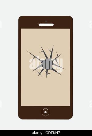 Broken Screen Phone Vector Illustration Stock Vector Image & Art - Alamy