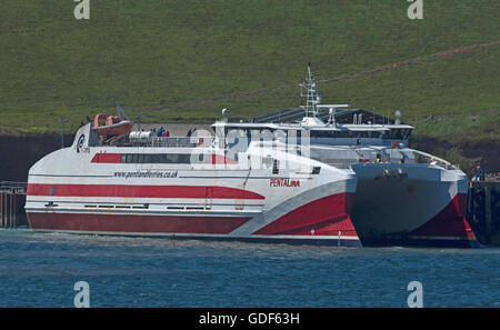 The catamaran MV Pentalina crossing the Pentland Firth to Orkney ...