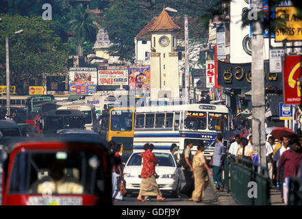 the Kandy clock tower in the town of Kandy of Sri Lanka in Asien Stock ...