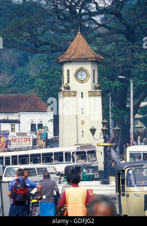 the Kandy clock tower in the town of Kandy of Sri Lanka in Asien Stock ...
