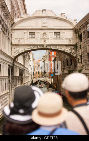 The Bridge of Sighs in Venice, an enclosed stone bridge connecting the ...