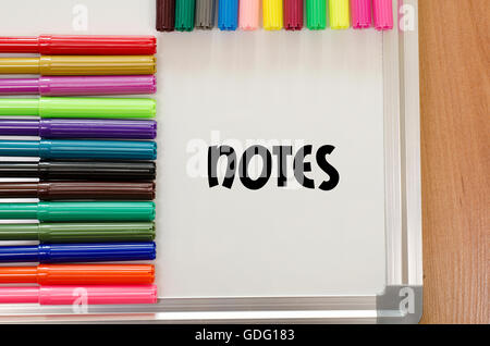 Notes written on whiteboard over wooden background Stock Photo - Alamy