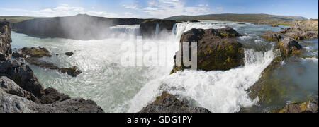 Godafoss waterfall in Iceland, a popular tourist attraction Stock Photo ...