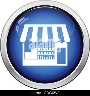 Tent shop icon. Glossy button design. Vector illustration Stock Vector ...