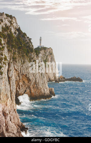 Lighthouse of Cape Lefkada, Lefkada Island, Greece Stock Photo - Alamy