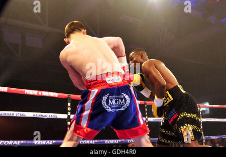 James Dickens (right) in action against Zelfa Barrett (left) at the Co ...