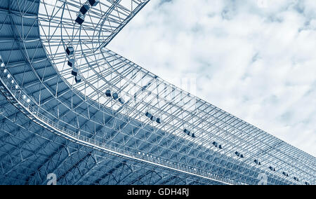 Elements of the stadium construction. Construction of the stadium roof ...