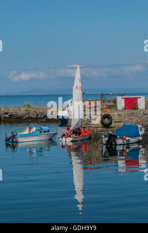 Ayr, Ayrshire, Scotland, UK. Ayr Harbour ,old lighhouse beacon which ...